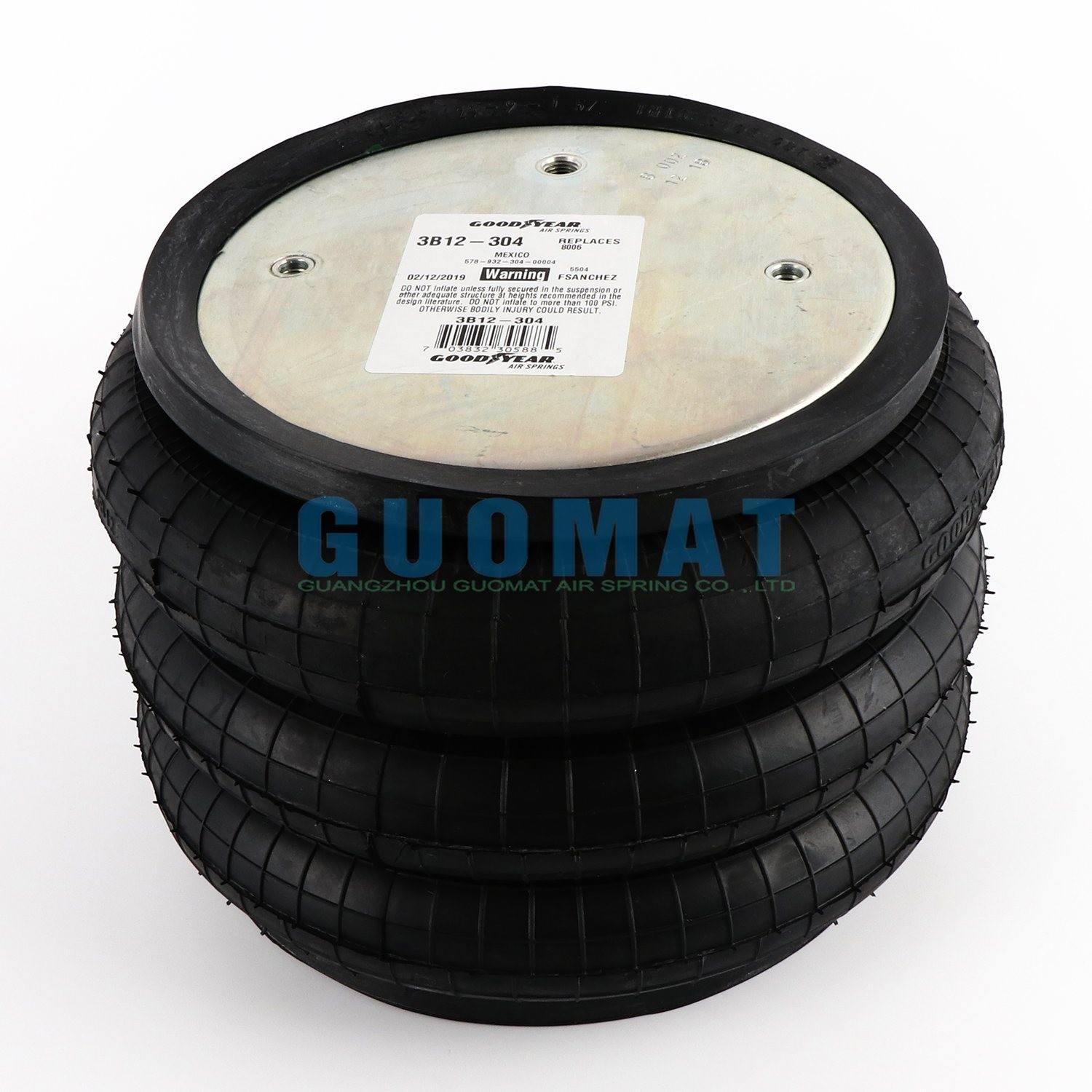 Goodyear 3B12-304 Air Spring 578-93-3-100 Triple Rubber Air Bellow FT ...