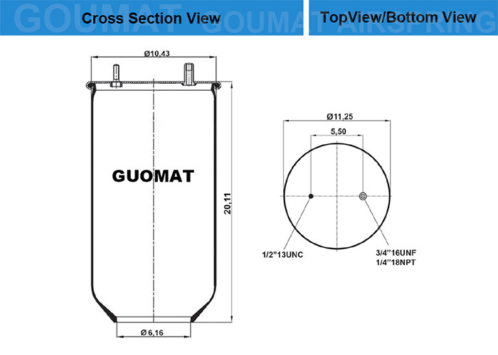 W01-358-9122 Neway Truck Air Springs For 90557 020/076/077 ...