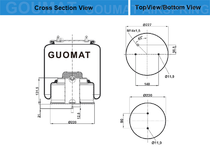 Natural Rubber 488263 Scania Truck Spring Air Bags 1R11-833 For 1440303 ...