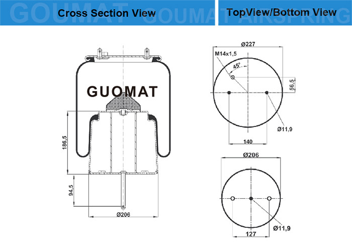 492678 Scania Truck Air Suspension Spring Bag Goodyear 1R11 831/1R11 ...