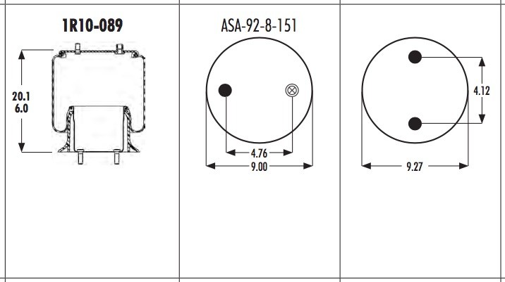 1R10-089 Goodyear Air Spring Super Cushion Bellows NO. 566-22-3-021 For 10530087