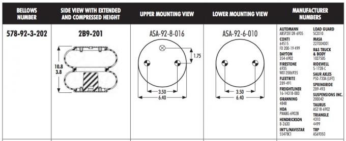 2B9-201 Goodyear Air Bags 578923202 Firestone W013586935 CONTI FD200-19 499