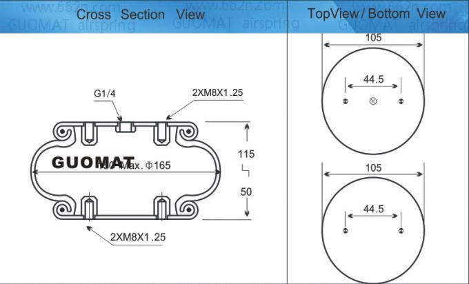 Single Rubber Bellow Air Spring FS 70-7 Contitech EB-165-65 Festo For ...