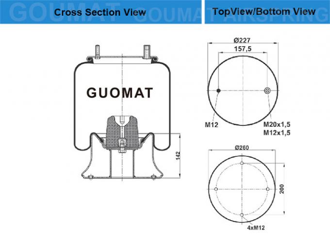 NEWAY Suspension Air Springs 90557075 4156NP07 DUNLOP FR D12B19 R.O.R ...