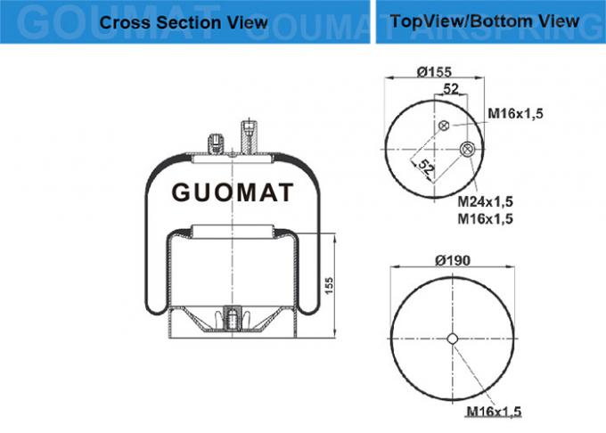 Cf Gomma 206783 / 1VSC285-30 Truck Air Springs 4390NP23 For MERCEDES ...