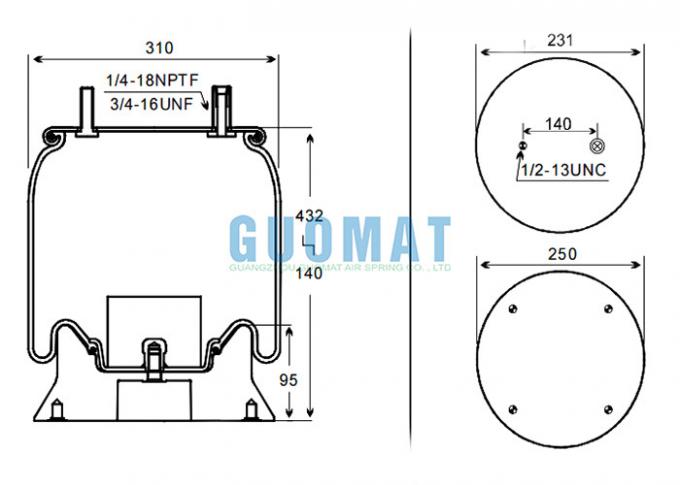 W01-358-8806 1T15M-4 Truck Air Springs Assembly Firestone Rubber Bellow