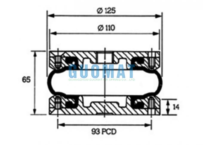 DUNLOP SP2334 Air Spring for Tractors - 4½" x 1 Contitech FS44-5