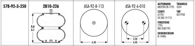 Goodyear 2B10-226 Stemco Air Spring 578-92-3-250 Firestone W013587795