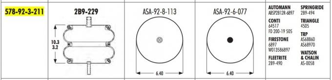 2B9-229 Goodyear Air Spring 578923211 CONTI FD 200-19 505 Firestone ...