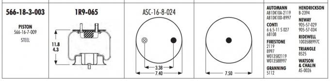 1R9-065 Goodyear Rolling Lobe Truck Air Suspension Springs